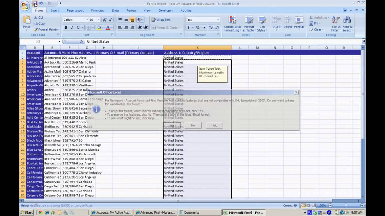 Excel Export and Import in Dynamics CRM