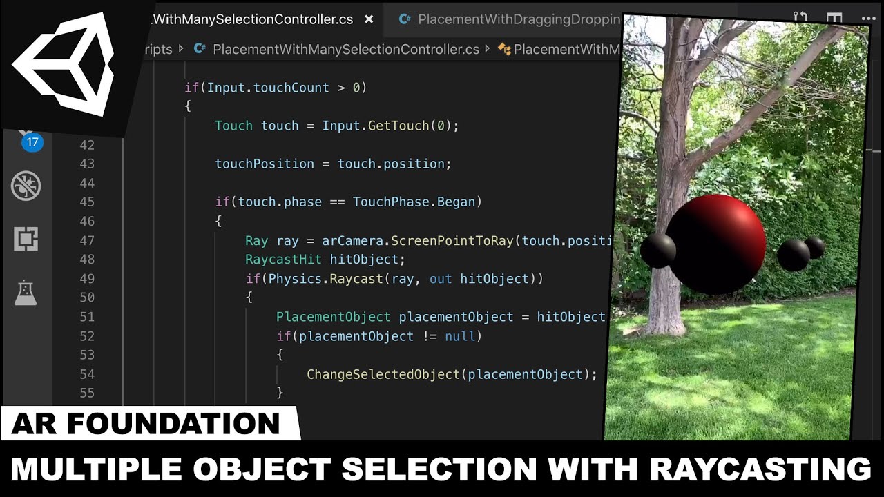 AR Object Selection with Raycasting in AR Foundation with Unity3d