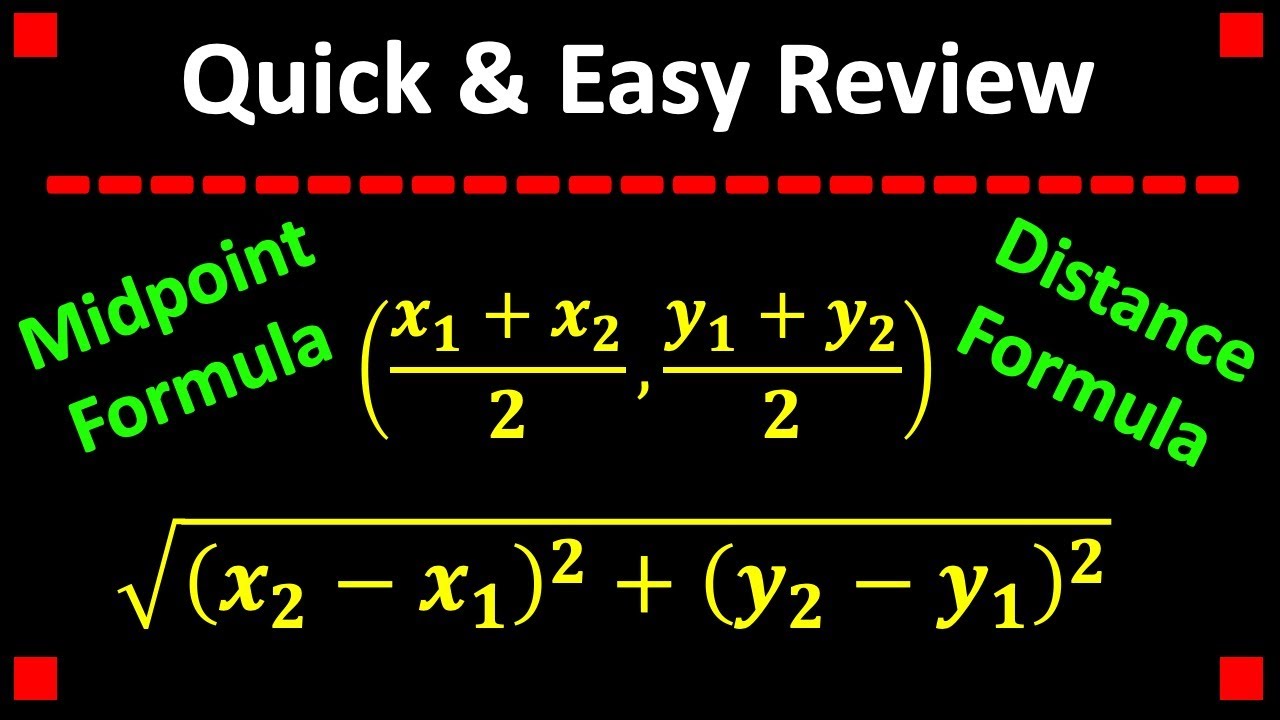 Using the Distance Formula & Midpoint Formula ❖ Algebra 1