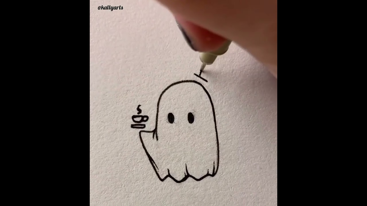 Cute Ghost Doodles 👻💀🎃 Tattoo Ideas🕷️How to Doodle🐈 Cute Drawing #shorts #doodlewithme