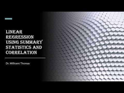 Linear Regression Using Summary Statistics and Correlation