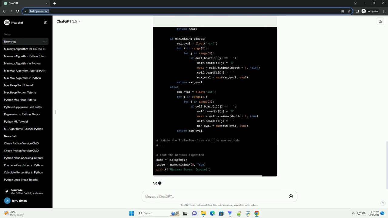 minimax algorithm python github