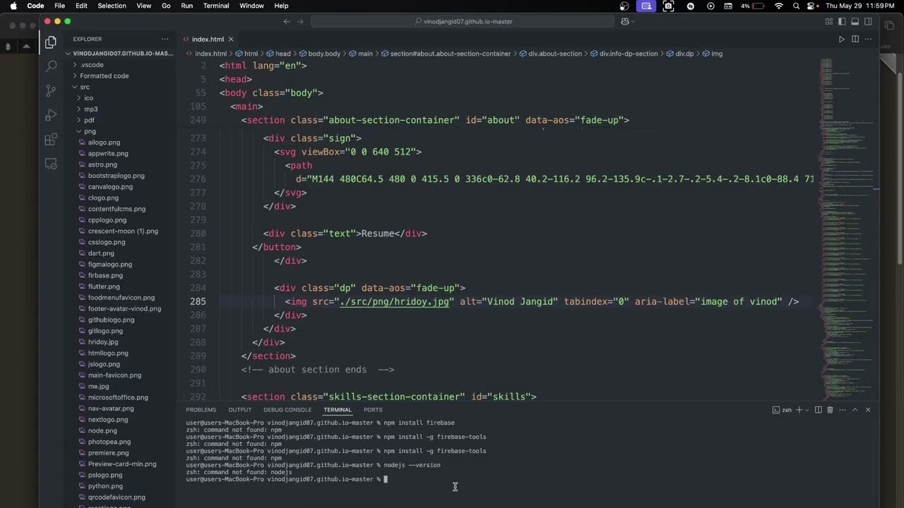 zsh: command not found : node js