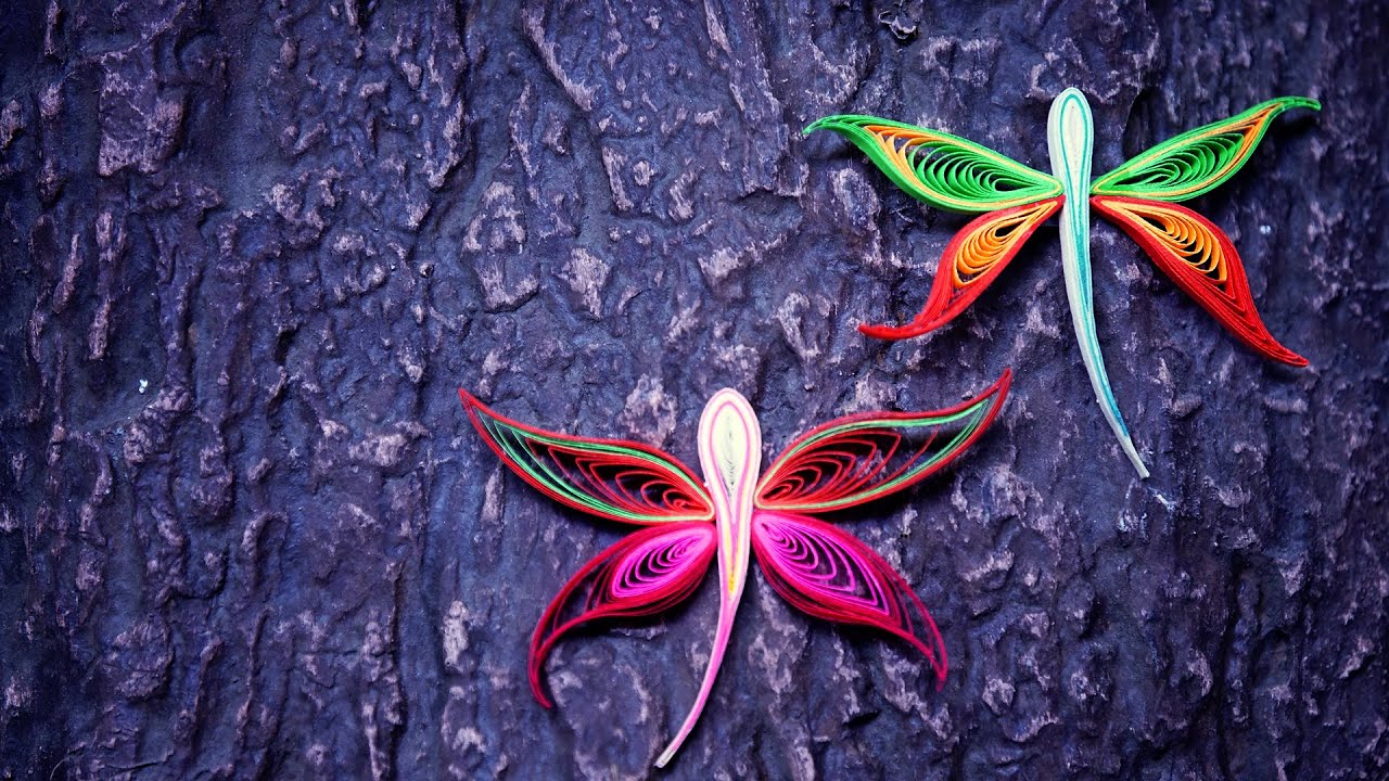 How To Make A Dragonfly Using Paper Art Quilling