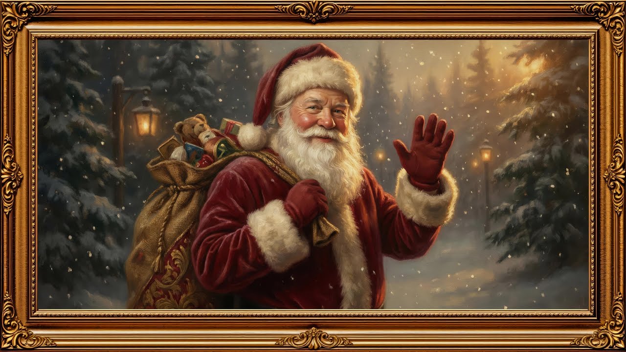 Magical Santa Claus 4K Christmas Art | Cozy Holiday Music | Frame TV Art Screensaver | 2 Hours