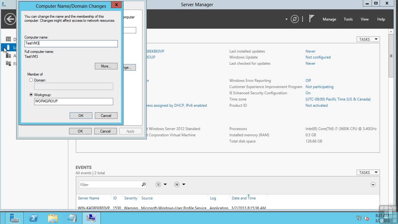 Post Installation Configuration Steps Windows Server 2012 Windows Server 2012