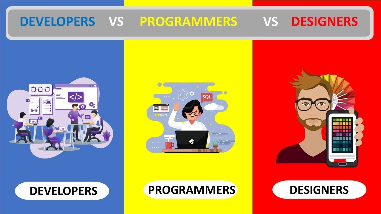 Difference between Developers vs Programmers vs Designers