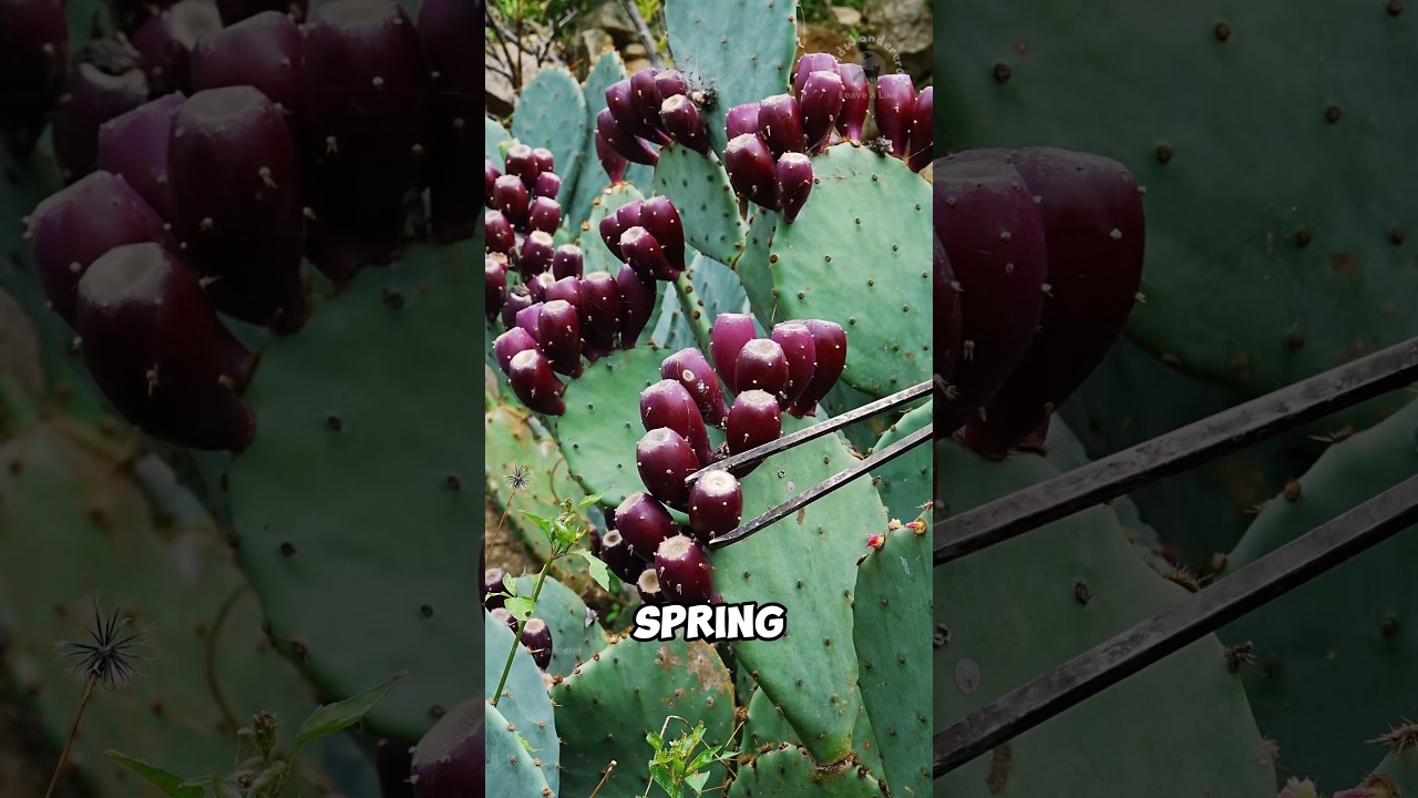 Strange cactus fruit called prickly pear