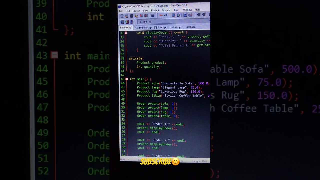 home decor IDE dev c++ #cppprogramming