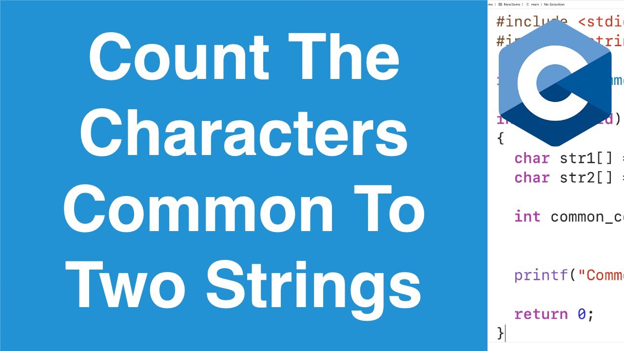 Count The Characters Common To Two Strings | C Programming Example