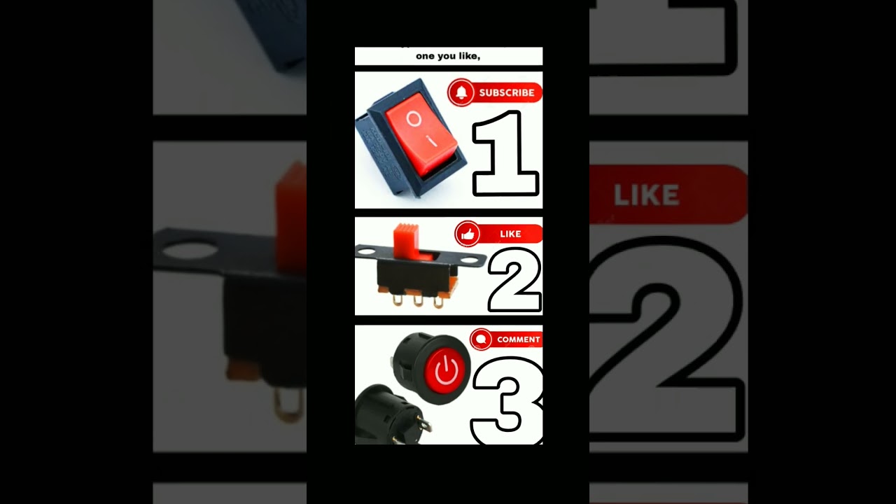 It has 3 types on of switch button, which one you like,  DIY Switch button