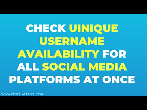 How to Check UNIQUE Username Availability for all Social Media Platforms at Once