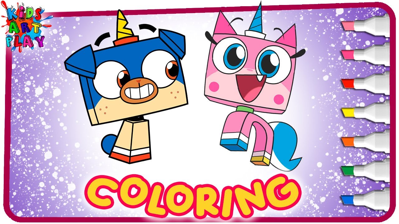 Unikitty coloring book page Unikitty and Puppycorn