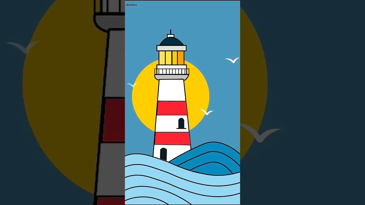This img is a vector illustration of lighthouse #adobeillustrator#illustration  #lighthouse