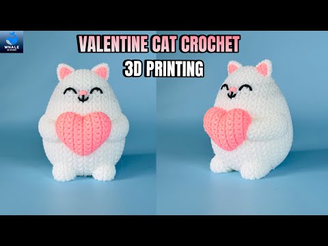 🐱 Valentine Cat Crochet - Knitted - Multicolor・ STL File for 3D ...