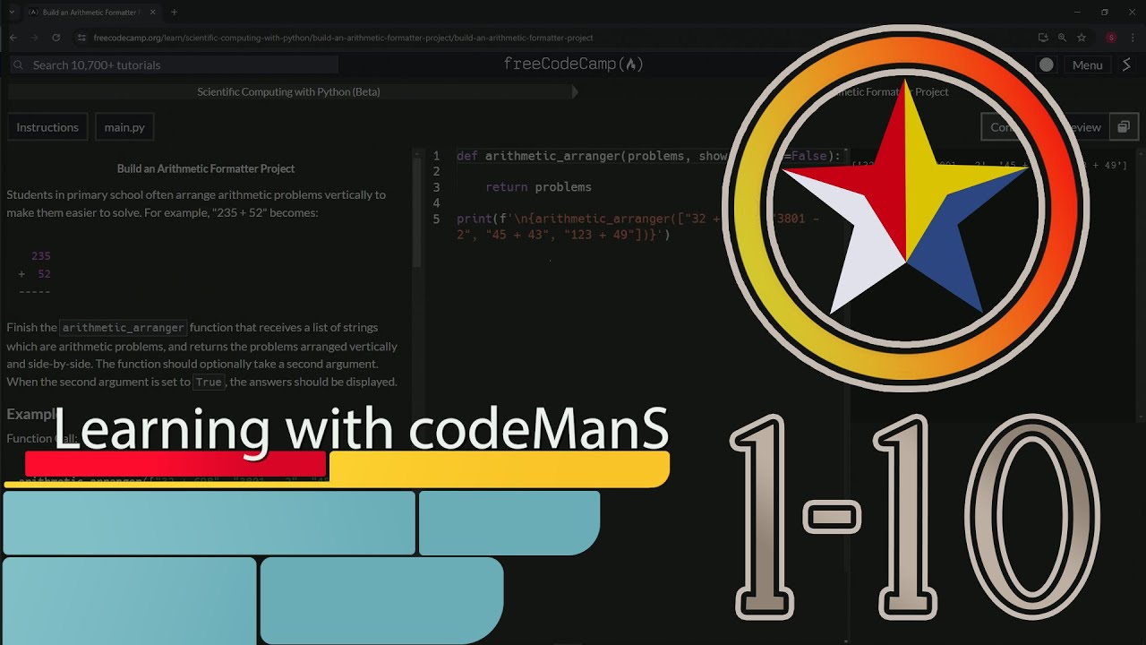 Build an Arithmetic Formatter Project | freeCodeCamp | (Beta) | Python