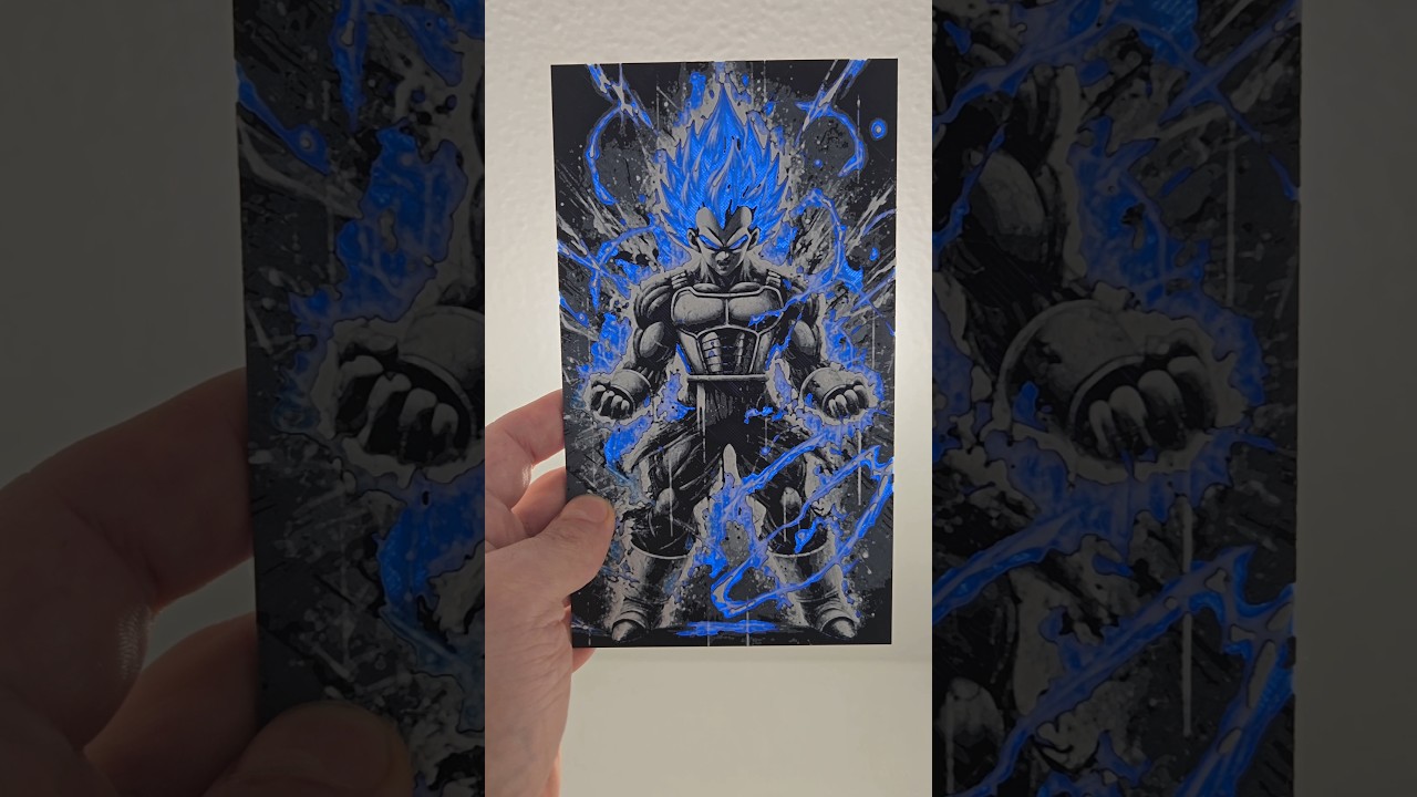Blue Glowing Vegeta – Stunning Hueforge Dragon Ball Design