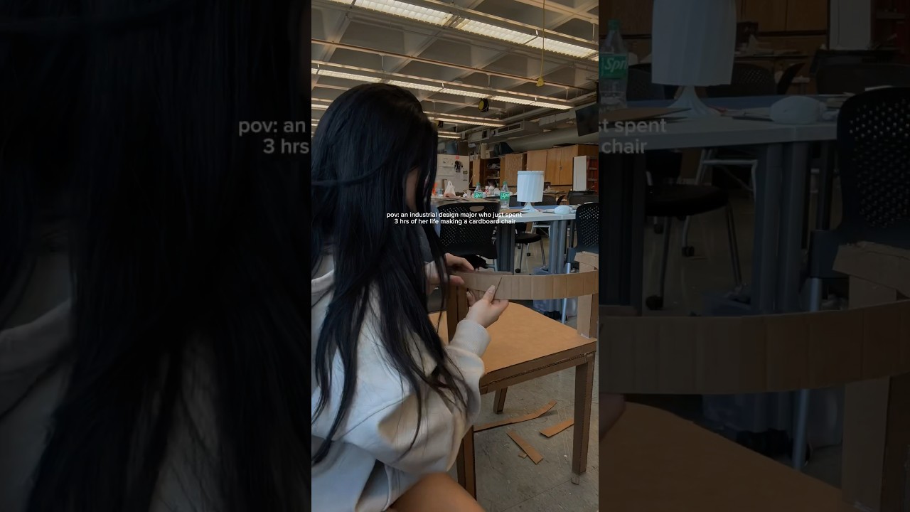making a cardboard chair prototype 🪑📦 #industrialdesign #prototype #designstudent #productdesign