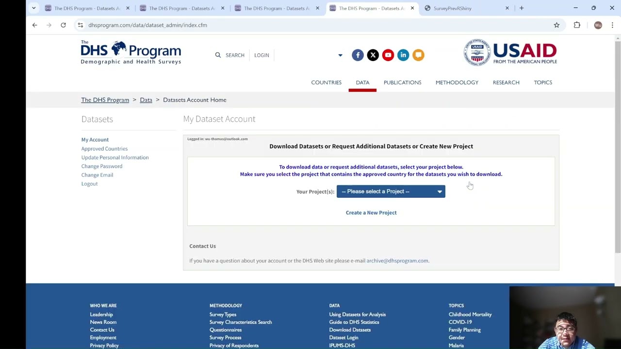 DHS data request and download instructions