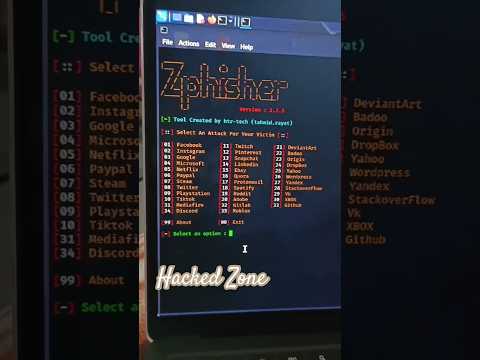 Kali Linux × Zphisher × Social Media Hacks 🔥 Terminal GitHub #coding #cheat #pc #tools #technology