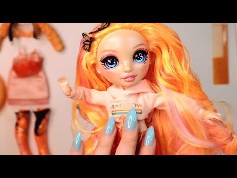 ASMR Doll Unboxing ๐ Rainbow High Poppy Rowan โจ Doll Hair Play & Packaging Sounds ( No Talking)