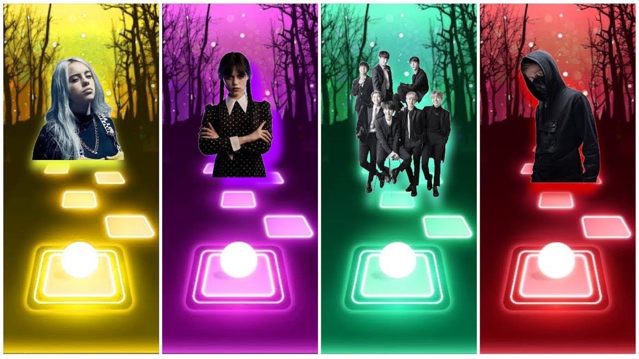 Billy Eilish vs Wednesday vs BTS vs Alan Walker | Tiles Hop EDM Rush