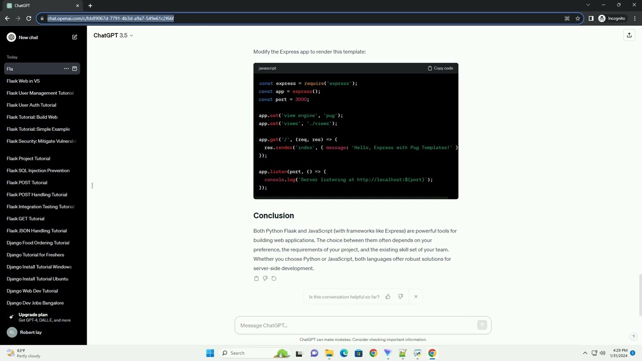 python flask vs javascript