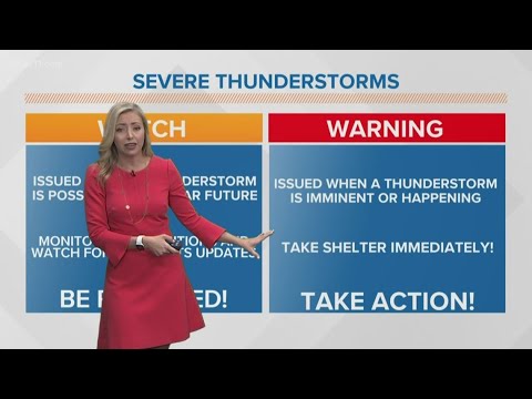 What is the difference between a watch and a warning?