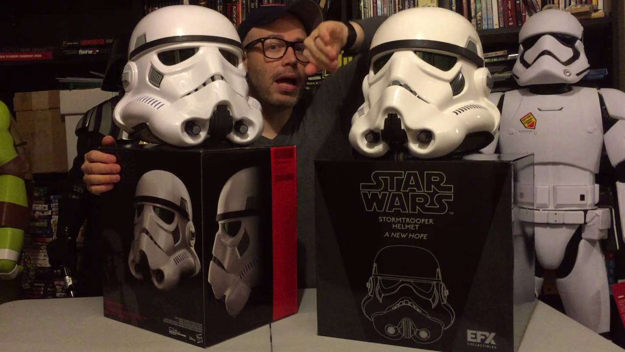 Star Wars EFX Stormtrooper & Hasbro Black Series Stormtrooper helmet comparison