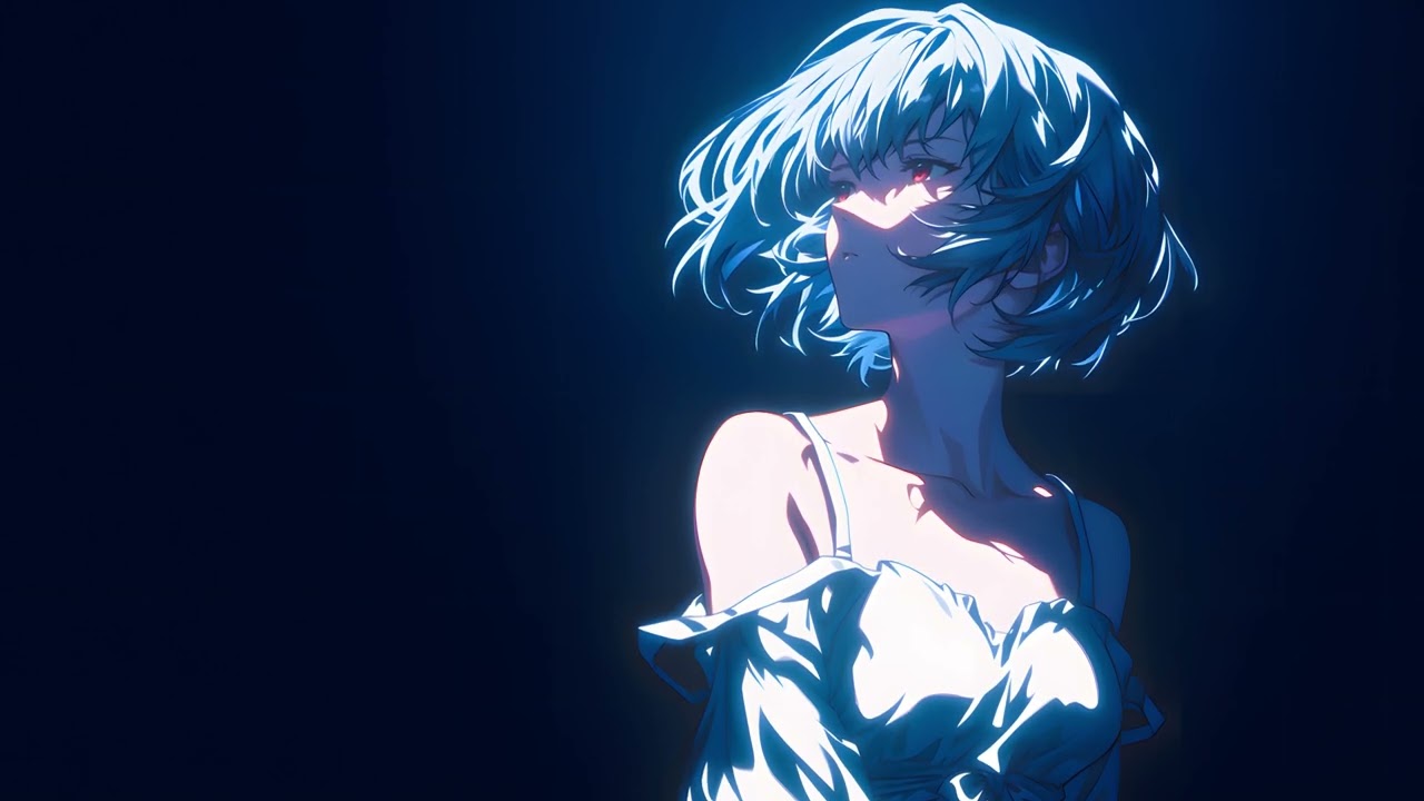 ayanami rei beneath blue light 4K Live Wallpaper 