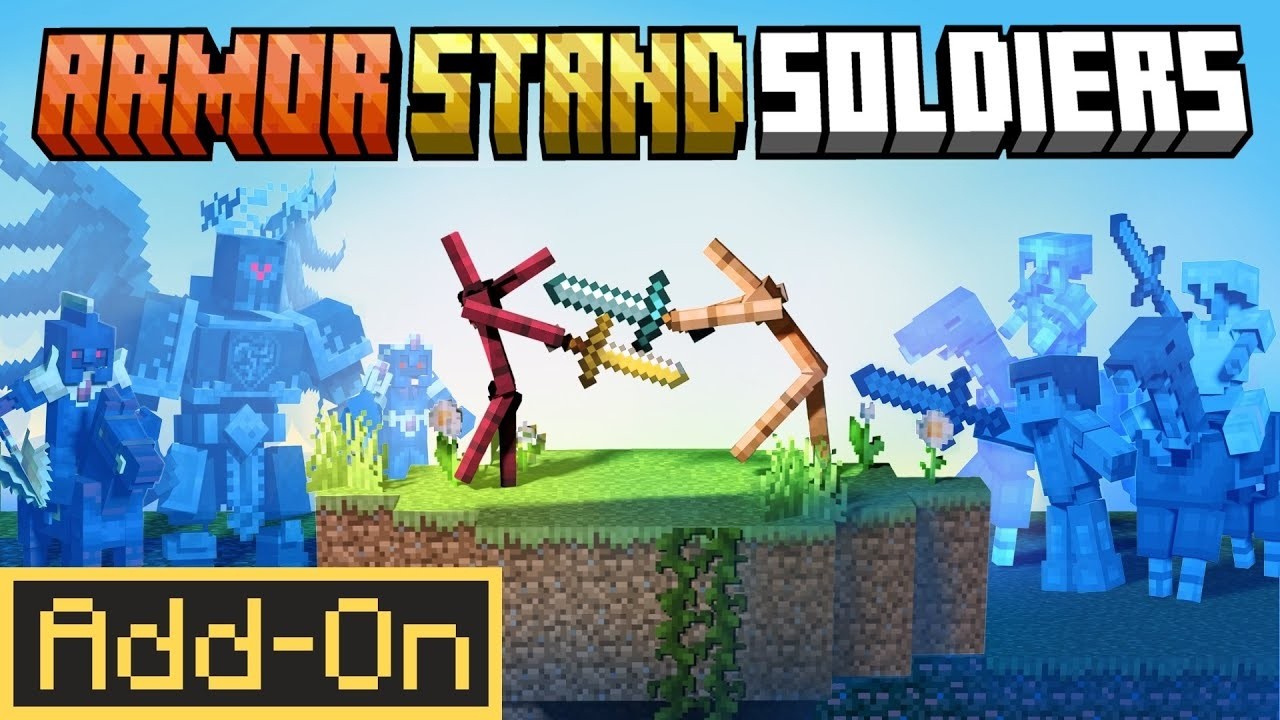 ARMOR STAND SOLDIERS ADDON Build Your Own Army in Minecraft!