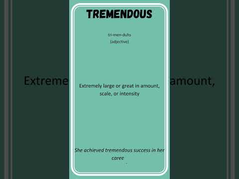 Tremendous | English Vocabulary | Flashcard | Pronunciation | Word of the Day | English Learners