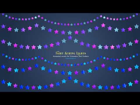 Fairy String Lights, Twitch Overlay, Animated assets for Streamers and Vtubers, Christmas Garland
