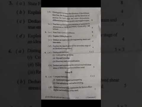 Material Science and Engineering AMIE EXAM SUMMER 2019