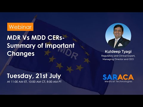 Best Practices to Write a EU MDR Clinical Evaluation Report (CER) - A Webinar Video SARACASolutions