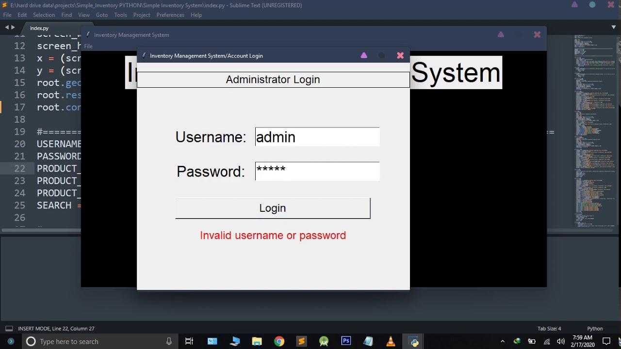 Python Project Inventory Management System with Database and GUI