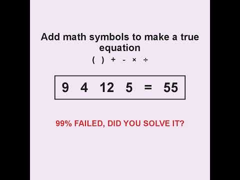 Can you add math symbols to make a true equation Part 1