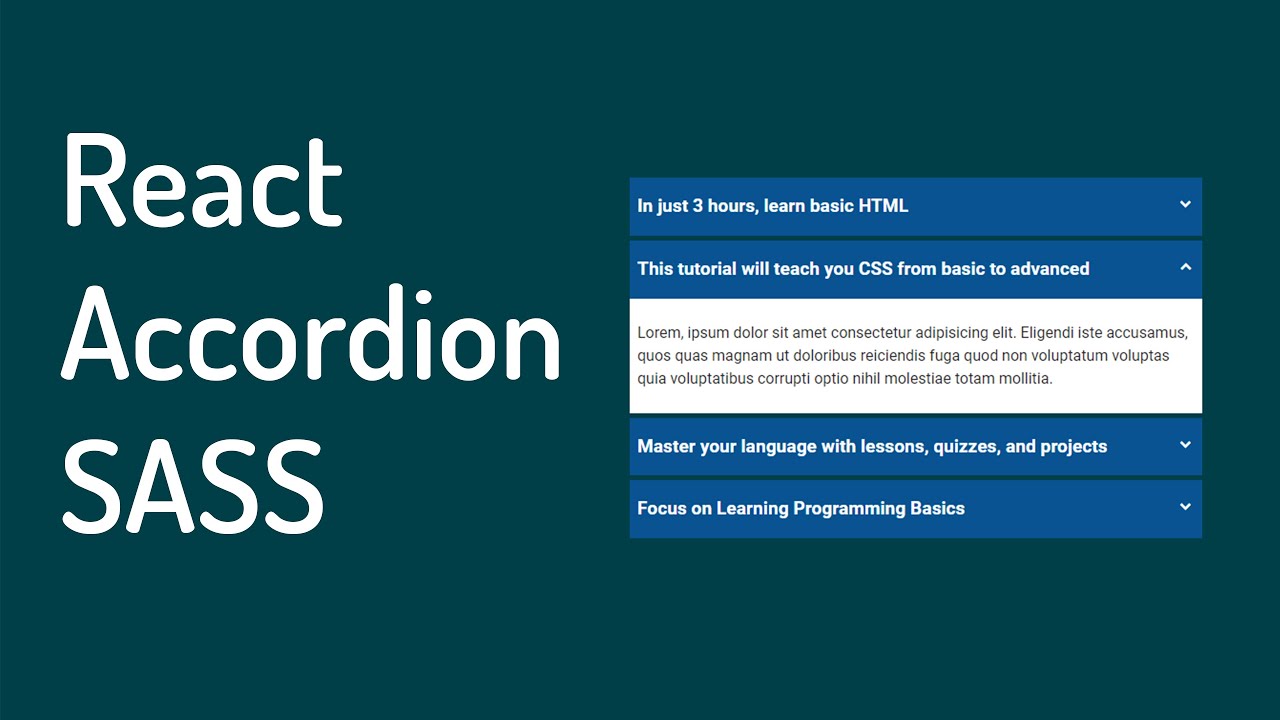 React Accordion Tutorial | ReactJS SASS