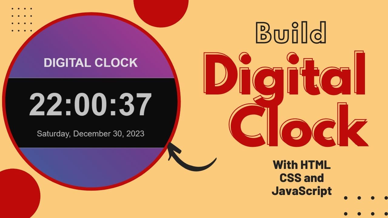 Build Digital Clock with HTML, CSS and JavaScript | Web Development Project