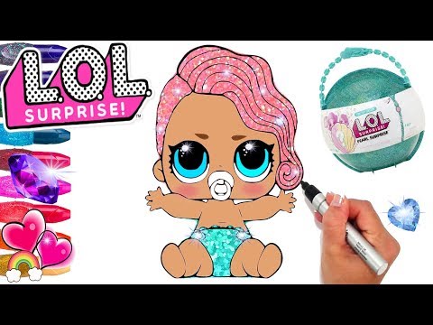 LOL Lil Treasure Pearl Surprise Coloring Page | LOL Printable Coloring Pages | Glitter Art