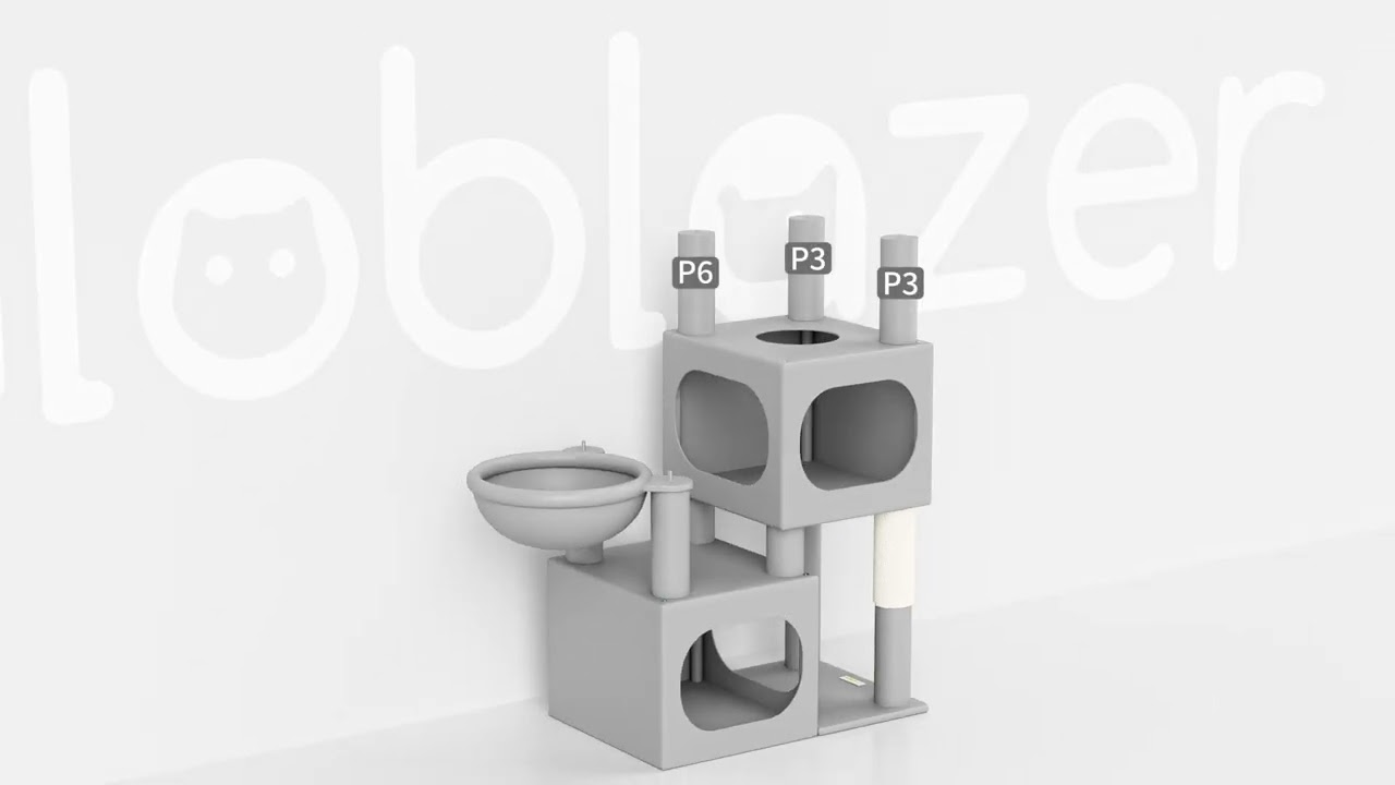 Globlazer S74E Cat Tree Assembly Guide