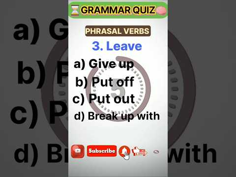 TRICKY Phrasal Verbs Test! Boost Your English Grammar (7 MCQs) Set 3
