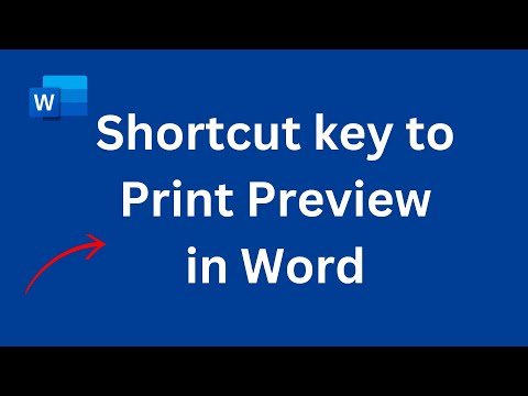 Shortcut key to Print Preview in Word | Shortcut Keys to Show Print Preview in MS Word