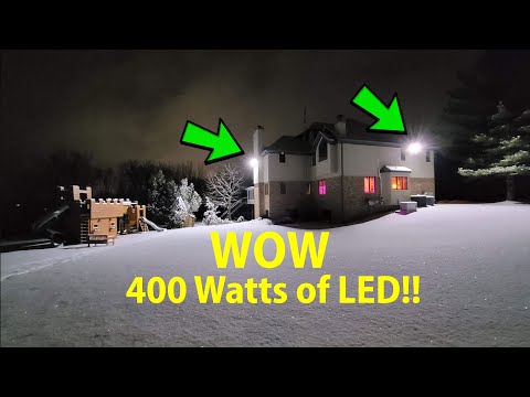 ✅ Light up the Backyard! The Best LED Outdoor Flood Light! Unboxing, Install, Review - 20k lumens