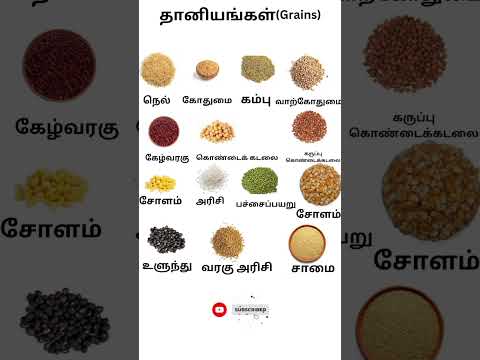 #Grains name in tamil|தானியங்கள்#shorts
