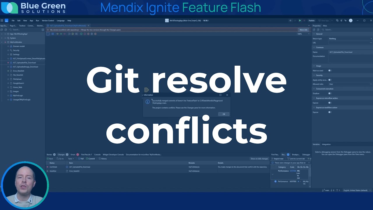 Mendix Git Resolve Conflicts |  How to handle Git conflicts in Mendix Studio Pro