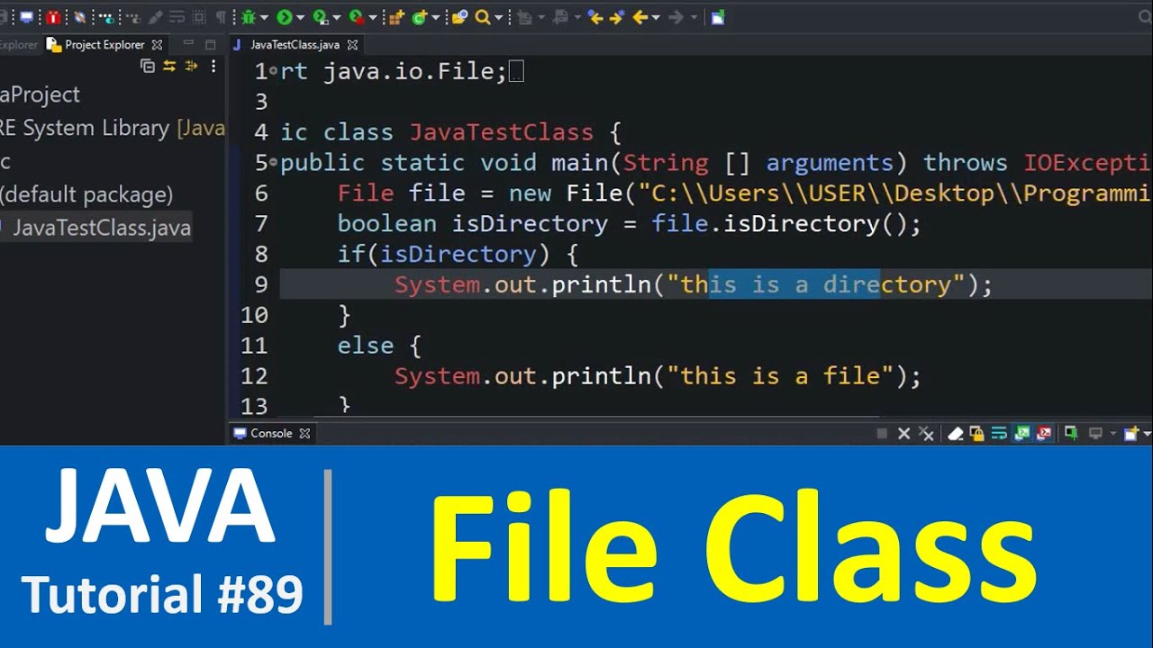 Java Tutorial #89 - Java File Class to Create and Delete Files in Directory