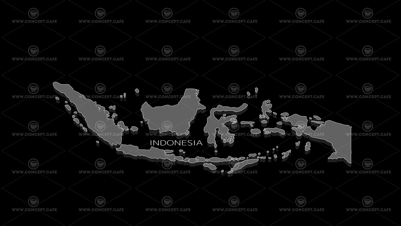 Indonesia animated map with alpha channel.