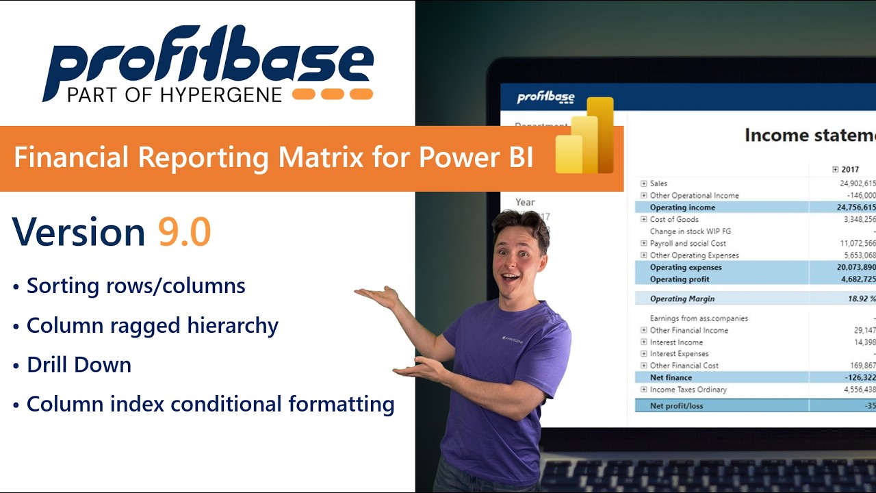 Financial Reporting Matrix v9.0 for Power BI. Sorting, Drill Down & More